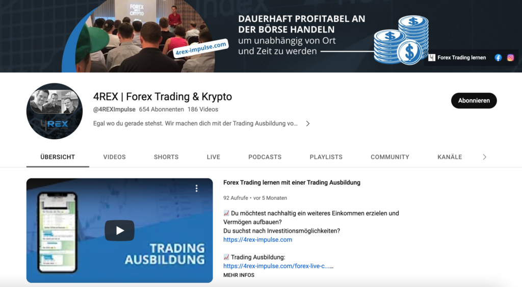 4REX Impulse: Der YouTube Trading Kanal für Forex Trading